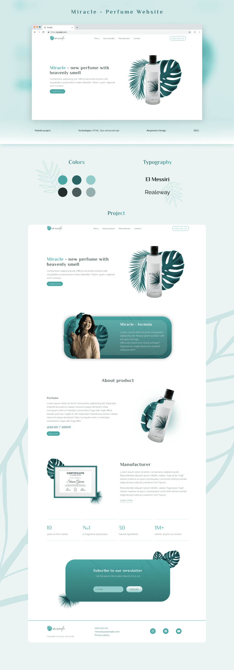 Miracle - Perfume Website (HTML/CSS) | Jana Kostic